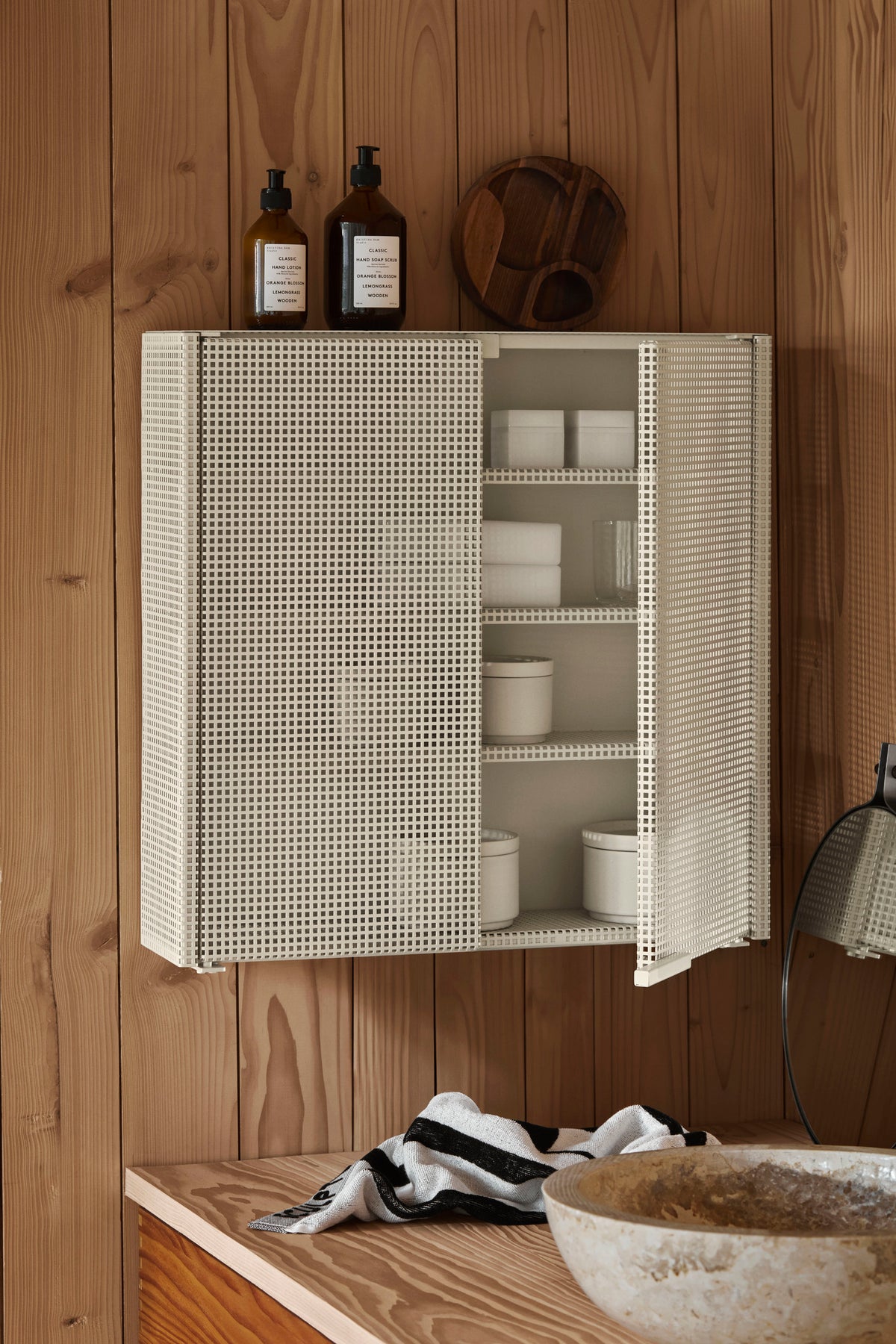 Kristina Dam Studio Grid Wall Cabinet, Beige – NORMODE