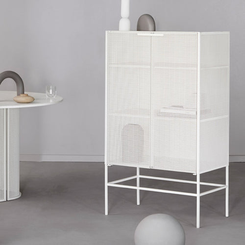 Grid Cabinet | Storage Furniture | Beige Steel | Danish Design – NORMODE